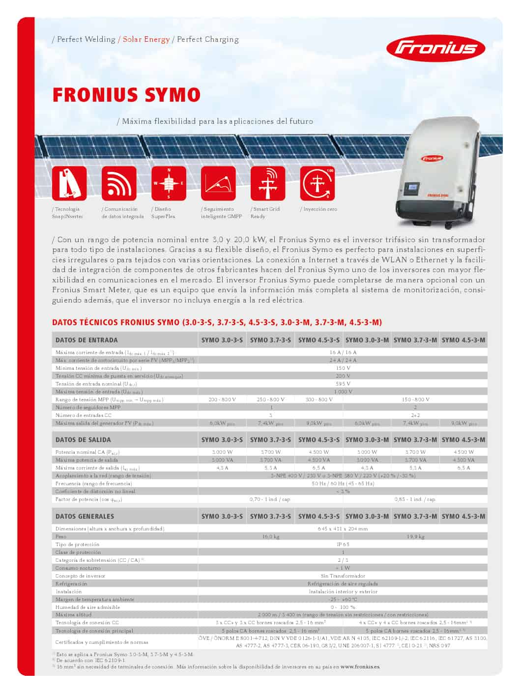 Comprar Inversor Fronius Symo